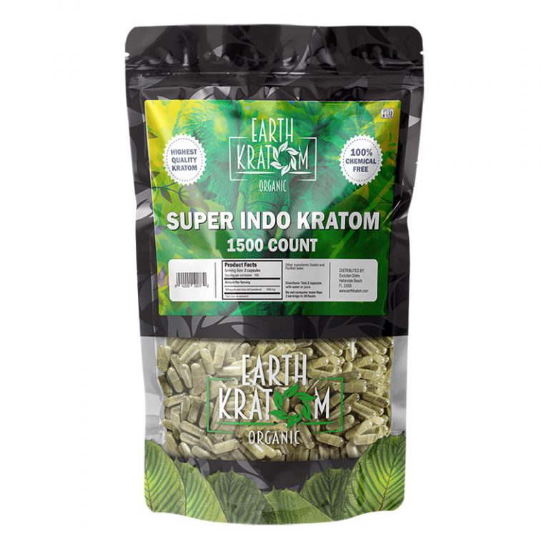 1500ct / Kilo Super Indo Kratom Capsules - Earth Kratom
